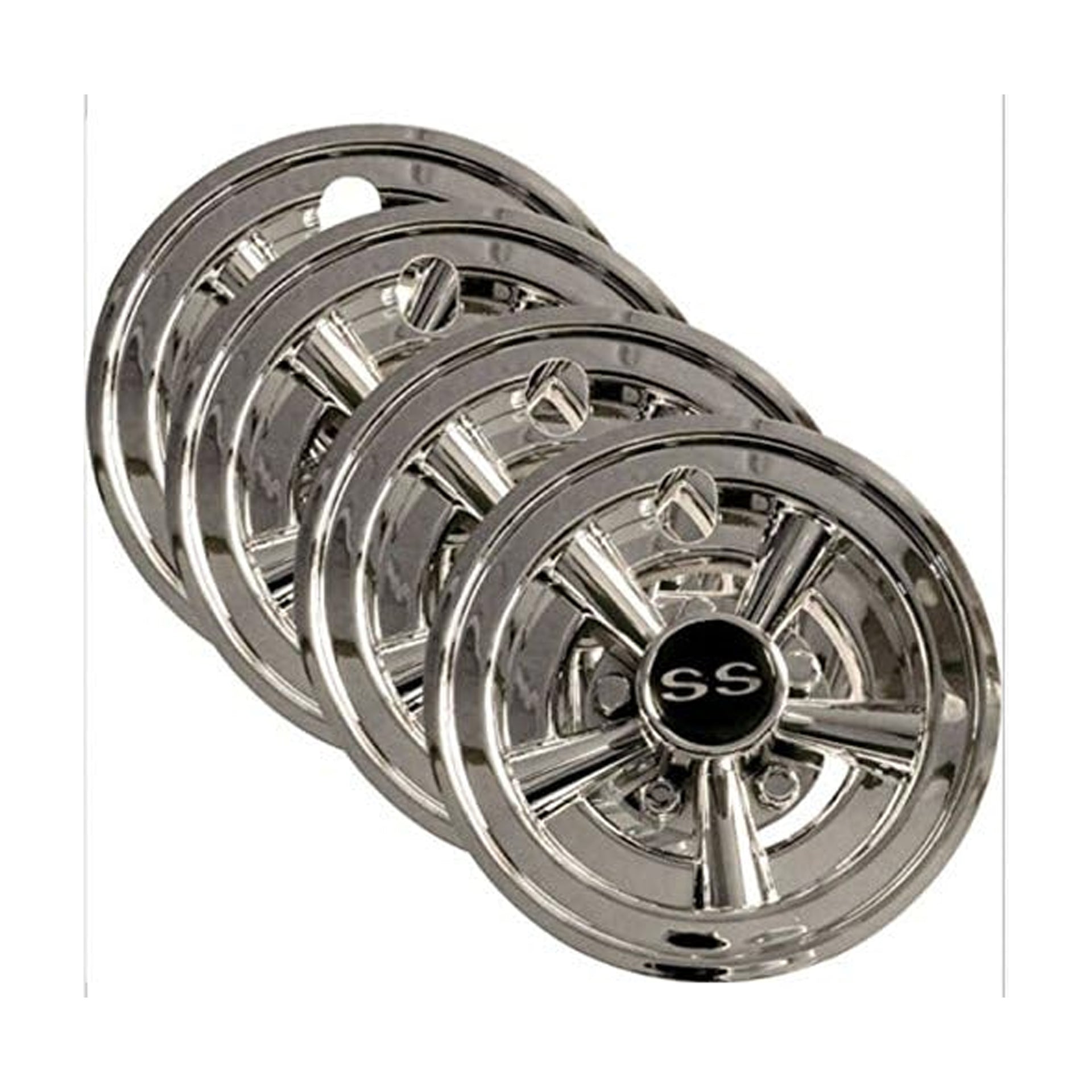 Huskey Golf Cart SS 8 inch Wheel Covers Hub Caps, Set of 4 - Compatibl ...