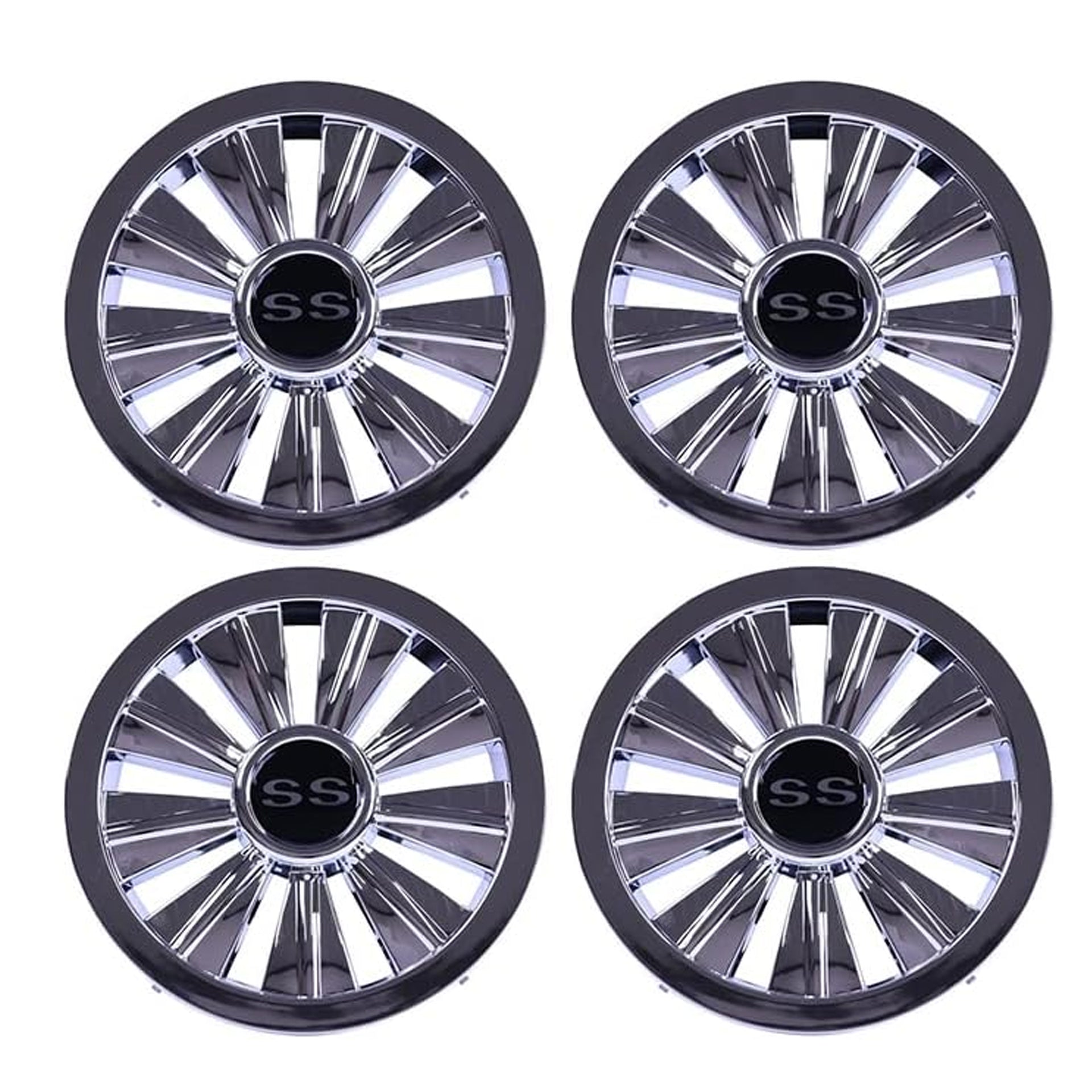 Chrome Golf Cart Wheel Covers Hub Caps 8" Compatible with EZGO Club Ca ...